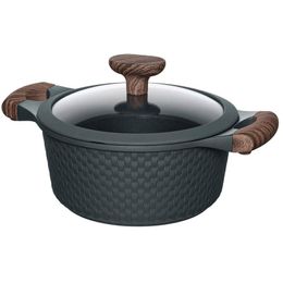 RESTO Kitchenware Bratentopf &raquo;Ran, Kochtopf antihaftbeschichtet und sp&uuml;lmaschinenfest&laquo; 2 Stk. tlg. Aluminiumguss grau 2,4 l + &Oslash; 20cm + H&ouml;he 9,5cm