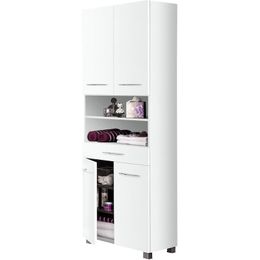 Welltime Hochschrank &raquo;Portofino&laquo; wei&szlig; B/H/T: 60cm x 185cm x 35cm, Schubladen: 1 Stk. T&uuml;ren: 4 Stk.