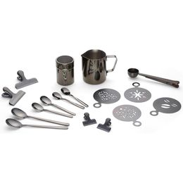 ECHTWERK Barista-Set Kaffeezubeh&ouml;r-Set, ideal f&uuml;r Cappuccino oder Latte Macchiato, 23-tlg. schwarz Edelstahl Einheitsgr&ouml;&szlig;e