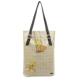DOGO Damen Umh&auml;ngetasche "Tall Bag Damen Schultertasche Tweety Moods Damen Schultertasche", beige, Kunstleder, Taschen, Handgefertigt