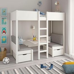 OTTO home Etagenbett &raquo;Stockbett "TIPO" Inklusive unterer Auflagen, 90x200cm&laquo; viel Stauraum, Massivholz,inklusive Tisch,2 Schubk&auml;sten,2 Schlafpl&auml;tze 