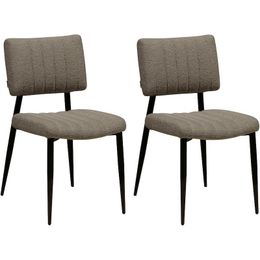 OMG Design Esszimmerstuhl &raquo;Dirk&laquo; (Set) 2 Stk.moderner Boucle Bezug, bequem gepolstert grau Stoff B/H/T: 46cm x 85cm x 62cm, 2 Stk., Stoff uni