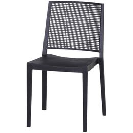 siena GARDEN Gartensessel &raquo;Square 2er Set Stapelstuhl anthrazit&laquo; Set, 2 Stk. tlg. Gestell, Polypropylen/Glasfaser B/H/T: 46cm x 81cm x 56cm