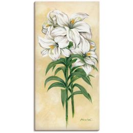 Artland Leinwandbild &raquo;Lilien&laquo; Blumen 1 Stk. tlg. auf Holzrahmen gespannt beige Leinwand B/H/T: 30cm x 60cm, Leinwandbild Blumen Hochformat, 1 Stk.