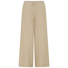 MAC Damen Leinenhose "CALLIE cropped", beige, Gr. 42, gestreift, Web, Obermaterial: 100% Leinen, Hosen, gestreift mit Kordelzug