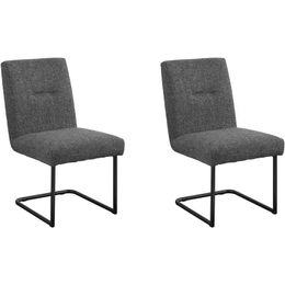 set one by Musterring Esszimmerstuhl &raquo;Tracy&laquo; () 2er-Set, Freischwingergestell schwarz, Sitz aus Webstoff, B52 x T65 cm grau Polyester B/H/T: 51,5cm x 