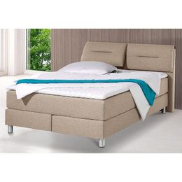 Maintal Boxspringbett inkl. Topper beige Bezug bei beige, anthrazit und hellgrau: pflegeleichter Strukturstoff (100% Polyester);Bezug bei wei&szlig; und schwarz: 