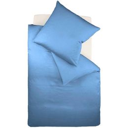 Fleuresse Bettw&auml;sche &raquo;Colours in 135x200, 155x220 oder 200x200 cm&laquo; 3 Stk. Bettw&auml;sche aus 100% Baumwolle, uni, mit Rei&szlig;verschluss blau Mako-Satin, 