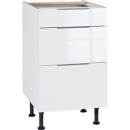 Optifit Unterschrank &raquo;Tara&laquo; mit Vollauszug und Soft-Close-Funktion, Breite 50 cm wei&szlig; wei&szlig;, B/H/T: 50cm x 87cm x 58,4cm, Schubladen: 3 Stk.