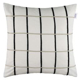 Sch&ouml;ner Wohnen Kollektion SCH&Ouml;NER WOHNEN-Kollektion Dekokissen &raquo;Perform&laquo; mit aufgesticktem Karomotiv beige Mischgewebe B/L: 45cm x 45cm, 1 Stk.