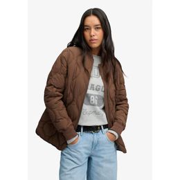 Superdry Damen Steppjacke &raquo;SHORT ONION QUILT LINER JKT&laquo; mit Rei&szlig;verschluss, aus Nylon, Relaxed Fit, unifarbene Optik braun XL
