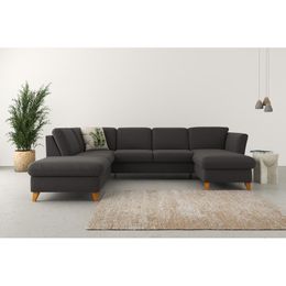 Home Affaire Wohnlandschaft &raquo;Trelleborg U-Form&laquo; Federkern-Polsterung, wahlweise mit Schlaffunktion und Stauraum grau 100% Polyester B/H/T: 307cm x 
