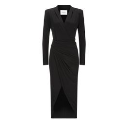 Nicowa Damen Abendkleid "MICIMA", schwarz, Gr. 40, uni, Obermaterial: 96% Polyester PES. 4% Elasthan EL., Kleider, mit Taillen-Raffung