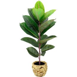 I.GE.A. Kunstbaum &raquo;Gummibaum&laquo; Mit &Uuml;bertopf, Ficus Elastica gr&uuml;n B/H/L: 40cm x 84cm x 40cm