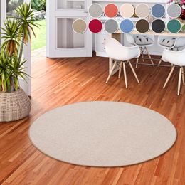 Teppich OTTO HOME, H:5mm &Oslash;:400cm, beige, Kunstfaser, Wohnzimmer, Teppiche, "Fortis, Schlinge, Made in Netherlands", Uni Farben, gekettelt,