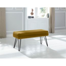 exxpo - sofa fashion Sitzbank &raquo;Doppio&laquo; Frei im Raum stellbar gold 100% Polyester B/H/T: 104cm x 50cm x 40cm, Samtvelours, Bankhocker