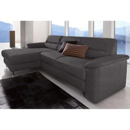 Sit & More sit&more Ecksofa &raquo;Top Ascara L-Form&laquo; inklusive Boxspring/Federkern-Polsterung, komfortablem Federkern grau NaturLeder;Luxus-Microfaser (100% Polyester