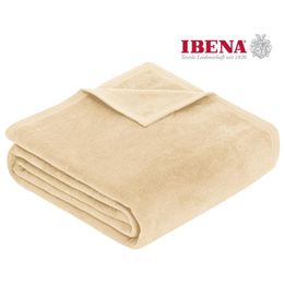 Ibena Wohndecke &raquo;Luxus&laquo; verschiedene Gr&ouml;&szlig;en, uni, Kuscheldecke, Premium, made in Europe! beige Baumwolle, Kunstfaser B/L: 220cm x 240cm