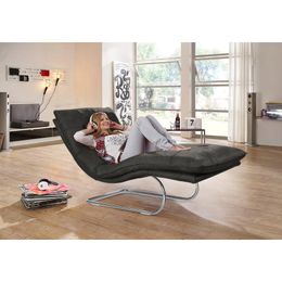 W.Schillig Relaxliege &raquo;daily dreams&laquo; in Waffelkissen-Optik, wahlweise mit Motor, Freischwingergestell grau Longlife Xtra-Leder Z69: Das feinnarbige, 