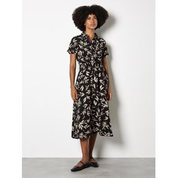 Apricot Damen Midikleid "Midikleid", schwarz, Gr. 44, gemustert, gewebt, Obermaterial: 83% Viskose CV. 17% Nylon NY., Kleider, mit strukturiertem