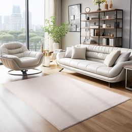 Ayyildiz Teppiche Teppich &raquo;SKY 5400, auch als L&auml;ufer und in Rund erh&auml;ltlich&laquo; rechteckig 7 mm H&ouml;he besonders weich, Softflor, waschbar, rutschfest, uni, Wohnzimmer beige