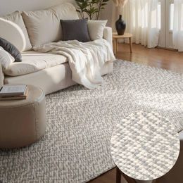 ELLE DECORATION Wollteppich &raquo;Beans&laquo; rechteckig 10 mm H&ouml;he Handweb Teppich Wolle, Perlenstruktur, Wohnzimmer, Schlafzimmer, Flur grau Wolle B : 200cm 1