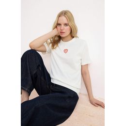 Trendyol T-Shirt Damen Gr&ouml;&szlig;e S blutrot / wei&szlig;