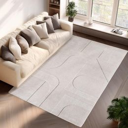 Ayyildiz Teppiche Teppich &raquo;POMPEI 1614 , auch als L&auml;ufer&laquo; rechteckig 12 mm H&ouml;he weiche pflegeleichte Oberfl&auml;che, Hoch-Tief-Struktur, Kurzflor beige Microfaser B : 240cm