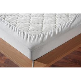 Kum Spannbettlaken &raquo;Matratzenschutz&laquo; bis ca. 30 cm Matratzenh&ouml;he wei&szlig; Polycotton, Obermaterial: 52% Polyester, 48% Baumwolle B/L: 180cm x 200cm, 1 Stk