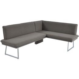 K+w Komfort & Wohnen K+W Komfort & Wohnen Eckbank mit Sattlernaht und schmaler Kufe, langer Schenkel rechts oder links braun B/H/T: 86cm x 60cm, Flachgewebe Q2 2250, 