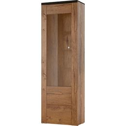 OTTO home Vitrine &raquo;Larona, zeitlose Glasvitirne, Hochschrank H&ouml;he 205,6 cm&laquo; Stauraumvitrine mit dekorativer Rahmenoptik braun B/H/T: 65,5cm x 205,5cm 