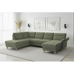 Sit & More Wohnlandschaft SIT & MORE, B:292cm H:90cm T:212cm, gr&uuml;n, 95% Polyester 5% Polyamid, Sofas, "Pamela U-Form, B: 292 cm, optional Schlaffunktion &