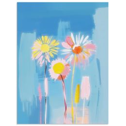 Wandbild Artland, B:60cm H:80cm, bunt, Alu Dibond, Wohnzimmer, Bilder, "L&ouml;wenzahn-Traumlandschaft", als Alubild, Leinwandbild, Poster, Wandaufkleber