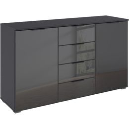 OTTO home Kombikommode &raquo;Sideboard Kombikommode Schubladenkommode AGORDO mit Glasfront&laquo; in zwei Griff-Farben, Breite 120 cm, vier gro&szlig;e Schubladen, mit