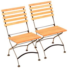 Merxx Gartenstuhl (Set) 2 Stk.2er Set, Eukalyptus, klappbar, schwarz braun Holz teilmassiv B/H/T: 47cm x 86cm x 59cm, 2 Stk.