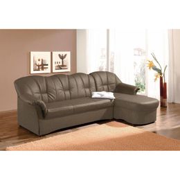 DOMO collection Ecksofa &raquo;Papenburg, zeitlose R&uuml;ckensteppung, elegante Formensprache, L-Form&laquo; in gro&szlig;er Farbvielfalt, wahlweise mit Bettfunktion braun 