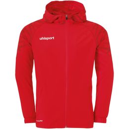Uhlsport Herren Trainingsjacke "Kapuzenjacke GOAL 25 EVO WOVEN HOOD JACKET", rot, Gr. L, Obermaterial: 88% Polyester Pol. recyc.. 12% Elasthan EL.,