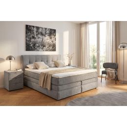 Jockenh&ouml;fer Boxspringbett, L:217cm, grau, JOCKENH&Ouml;FER GRUPPE, Bezug Bett: Cordstoff (100% Polyester);Topper und Matratzenspiegel: 100% Polyester, Komplettbetten,