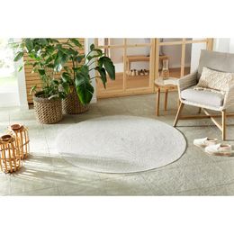Hanse Home Teppich &raquo;Trenzado&laquo; rund 10 mm H&ouml;he In- & Outdoor, Handmade-Look, Gewebt, Wetterfest, Balkon, Wohnzimmer grau Polypropylen &Oslash; 200cm 1 Stk., 