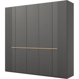 Musterring Kleiderschrank &raquo;Isabelle&laquo; Lamellen in Korpusfarbe, Griffe in silber, versch. Gr&ouml;&szlig;en und Farben grau Hartfaserplatte, Holzwerkstoff Graphit-Dekor, B/H/