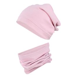 TUPTAM Jungen Beanie "M&uuml;tze Kinder Beanie M&uuml;tze Schlauchschal Set", rosa, Gr. 50, Obermaterial: 94% Baumwolle CO. 6% Elasthan EL., M&uuml;tzen