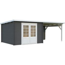 Palmako Gartenhaus &raquo;Ella&laquo; verschiedene Farben grau Massivholz ohne Fu&szlig;boden, ohne Dacheindeckung