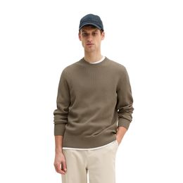 Marc O'Polo MARC O'POLO Herren Rundhalspullover, braun, Gr. S, Strick, Obermaterial: 100% Baumwolle, Pullover, mit modischer Struktur