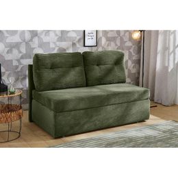Jockenh&ouml;fer Schlafsofa &raquo;Torben, B: 130 cm, Liegefl. 126x191 cm&laquo; mit Schlaffunktion, Bettkasten & R&uuml;ckenkissen gr&uuml;n Cord: 100% Polyester B/H/T: 130cm x 85cm, Cord,