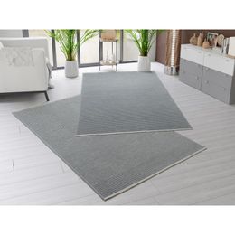 OCI DIE TEPPICHMARKE Teppich &raquo;JOKER OF STRIPES&laquo; rechteckig 5 mm H&ouml;he Wendeteppich, weiche flache Oberfl&auml;che, beidseitig nutzbar grau Polyester B : 