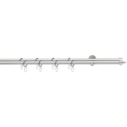 GOOD LIFE Gardinenstange &raquo;PUNTA&laquo; &Oslash; 16 mm 2 l&auml;ufig-l&auml;ufig Fixma&szlig; mit Ringen grau Kunststoff, Metall B/L: 330cm &Oslash; 16mm, 2 l&auml;ufig