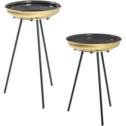 Beistelltisch HAKU, B:38cm H:56cm T:38cm, schwarz, Wohnzimmer, Tische, "Sofatisch, Wohnzimmertisch", rund - aus Metall Gold - &Oslash;/H 30/50 und 35/60 cm