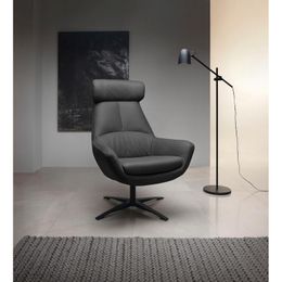 BETYPE Drehsessel &raquo;Be Organic High Back, Loungesessel, Hochlehnsessel&laquo; in elegantem Design mit Drehfunktion grau 100% Echtleder Semi-Anilin-Leder, 