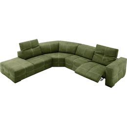 Egoitaliano Ecksofa &raquo;Sauvanne, Designsofa der Extraklasse, elegant und bequem, L-Form&laquo; wahlweise mit elektrischer Relaxfunktion, Kopfteilverstellung gr&uuml;n B/H/T: 