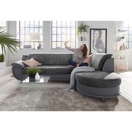 Trendmanufaktur Ecksofa &raquo;Rondo 3, zeitlos & bequem, Materialmix, L-Form, Breite 265cm&laquo; wahlweise mit Federkern f&uuml;r mehr Komfort, wahlweise mit 